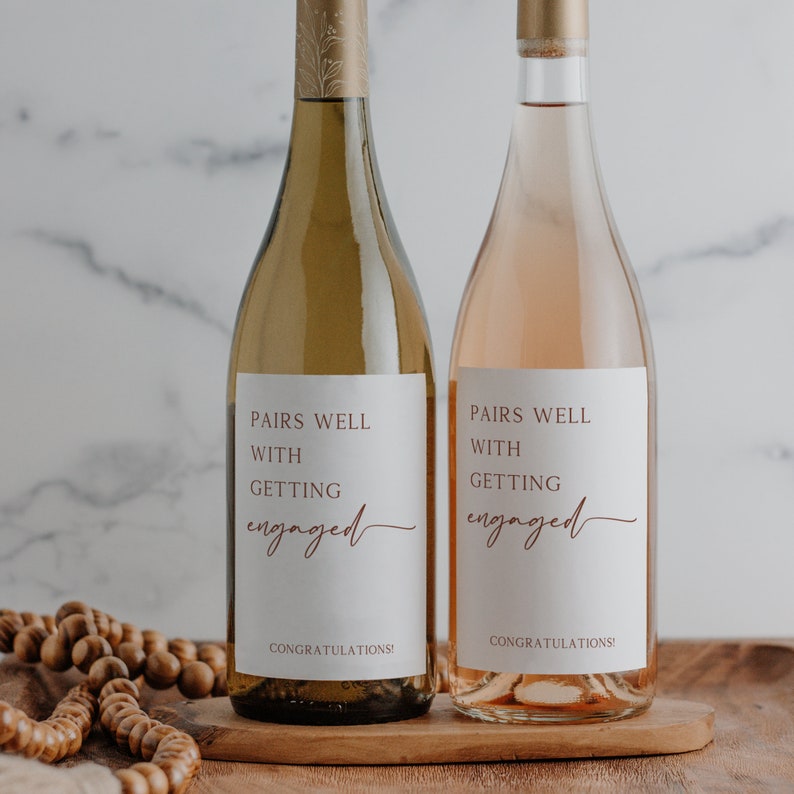 Custom Wine Label Template, Editable Champagne Label, Engagement Gift ...