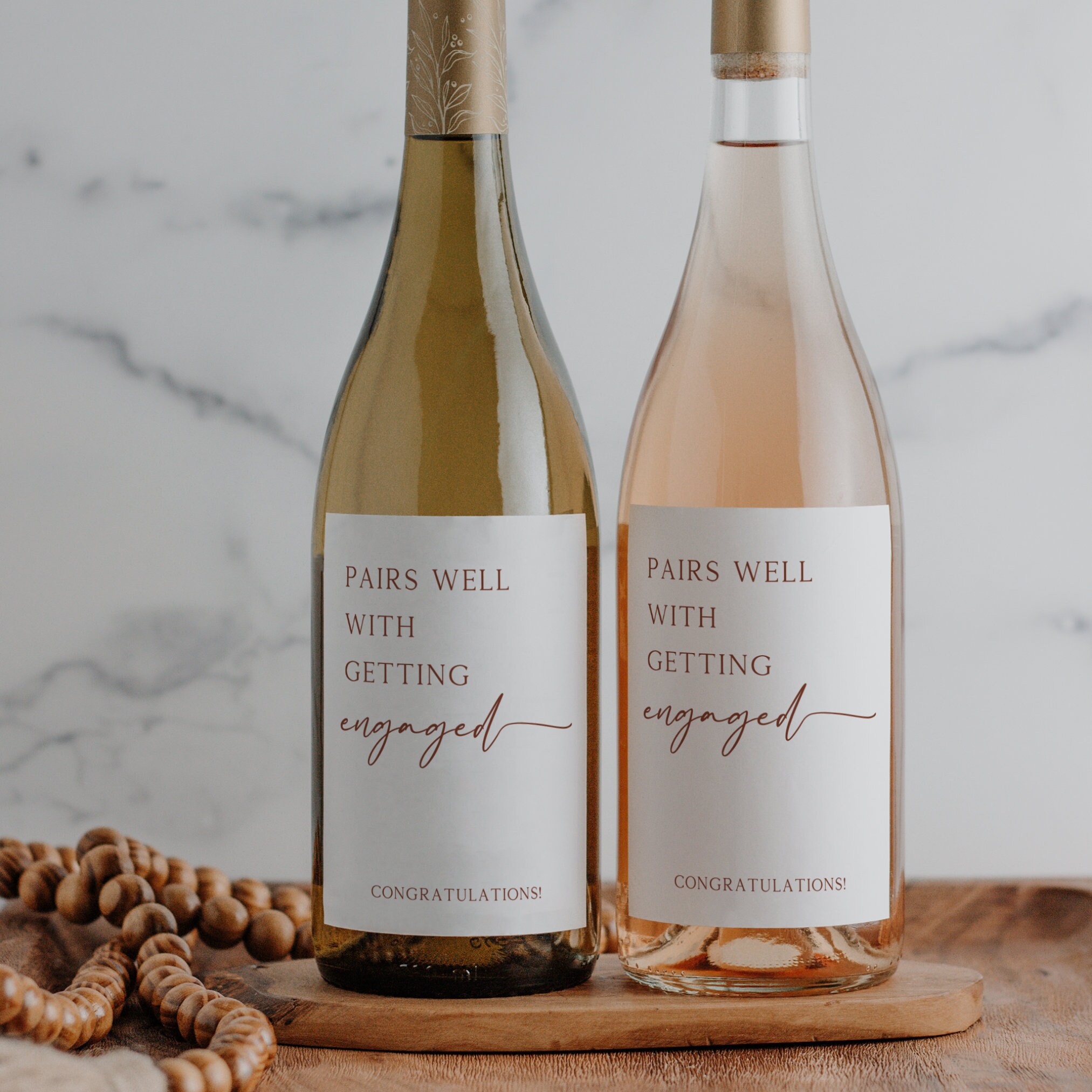 Custom Wine Label Template, Editable Champagne Label, Engagement Gift ...