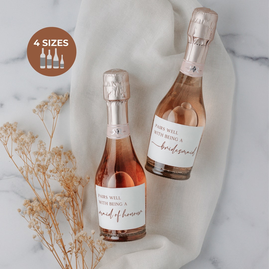 Custom Wine Label Template, Editable Champagne Label, Bridesmaid ...