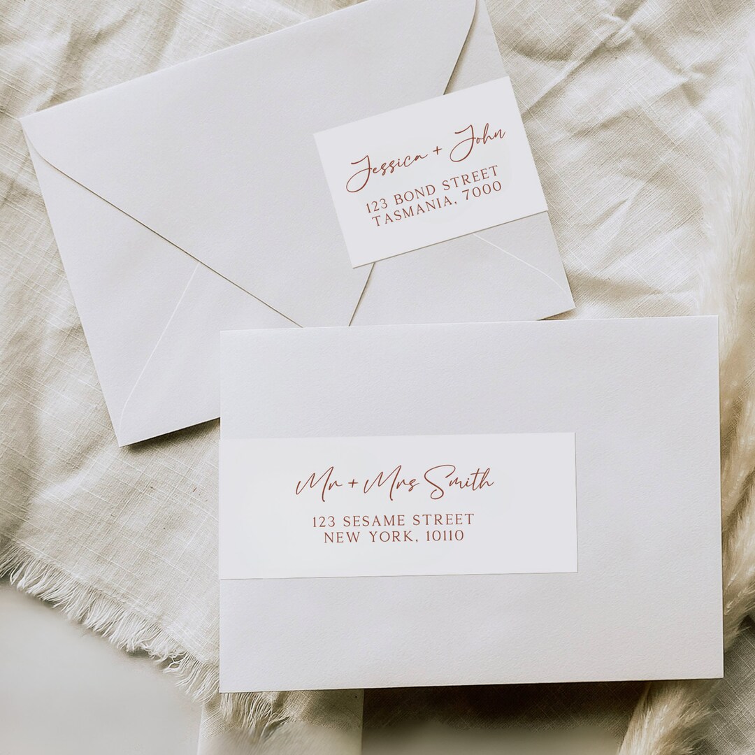 Envelope Wrap Template, Editable Wrap Around Labels, 8x2 Envelope ...