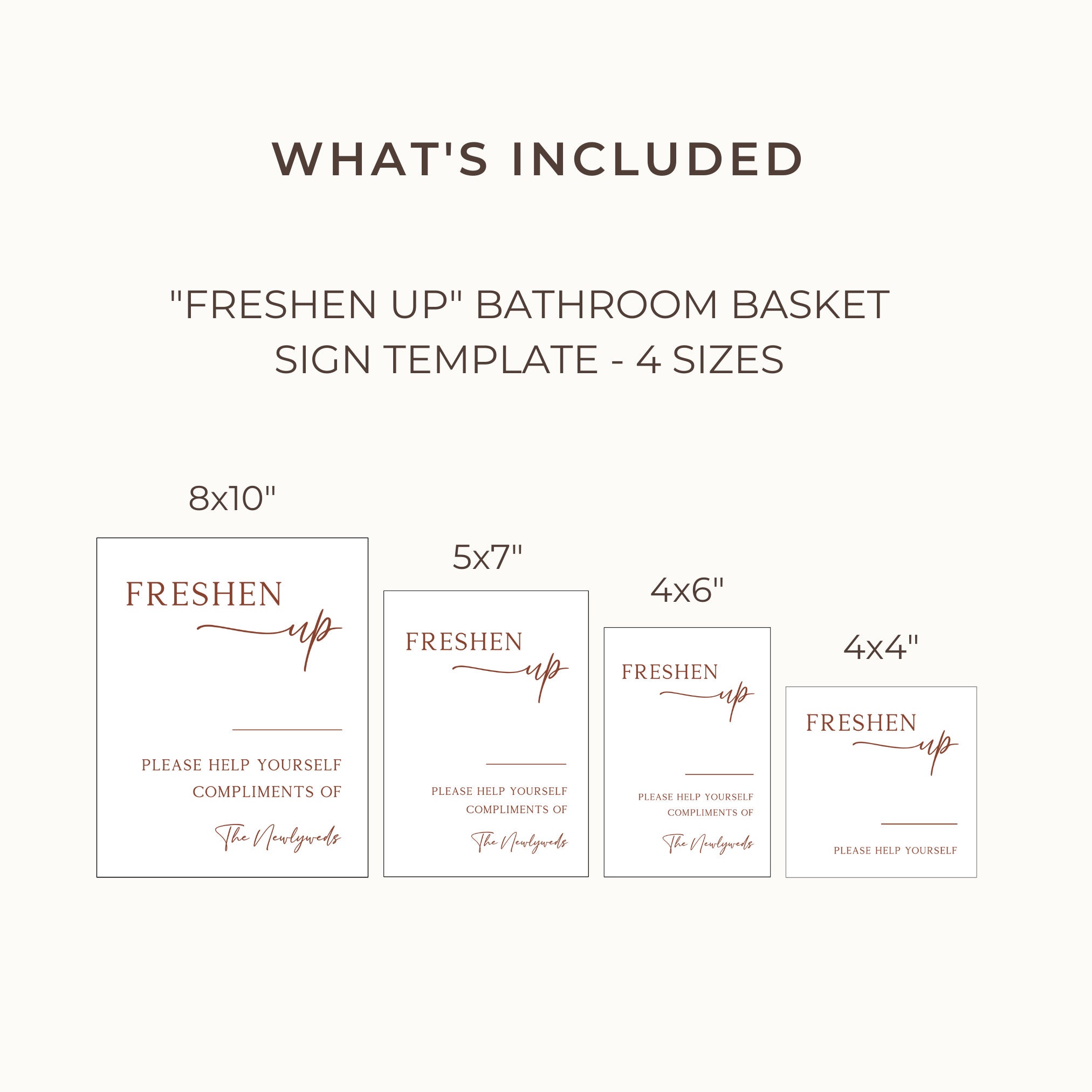 Bathroom Basket Sign Template, Editable Wedding Basket Sign, Restroom ...