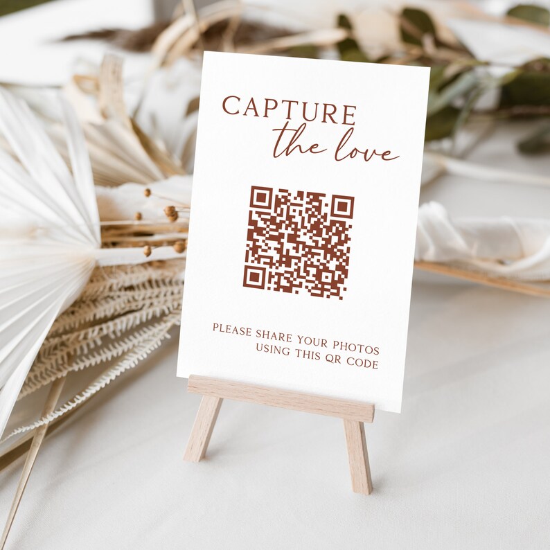 Capture the Love Wedding Sign Template, QR Code Sign, Share the Love ...