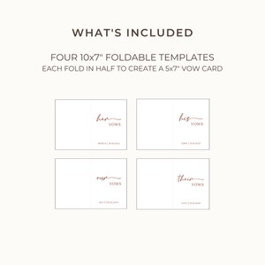 Wedding Vows Card Template, Printable His and Hers Vows Card, Our Vows ...