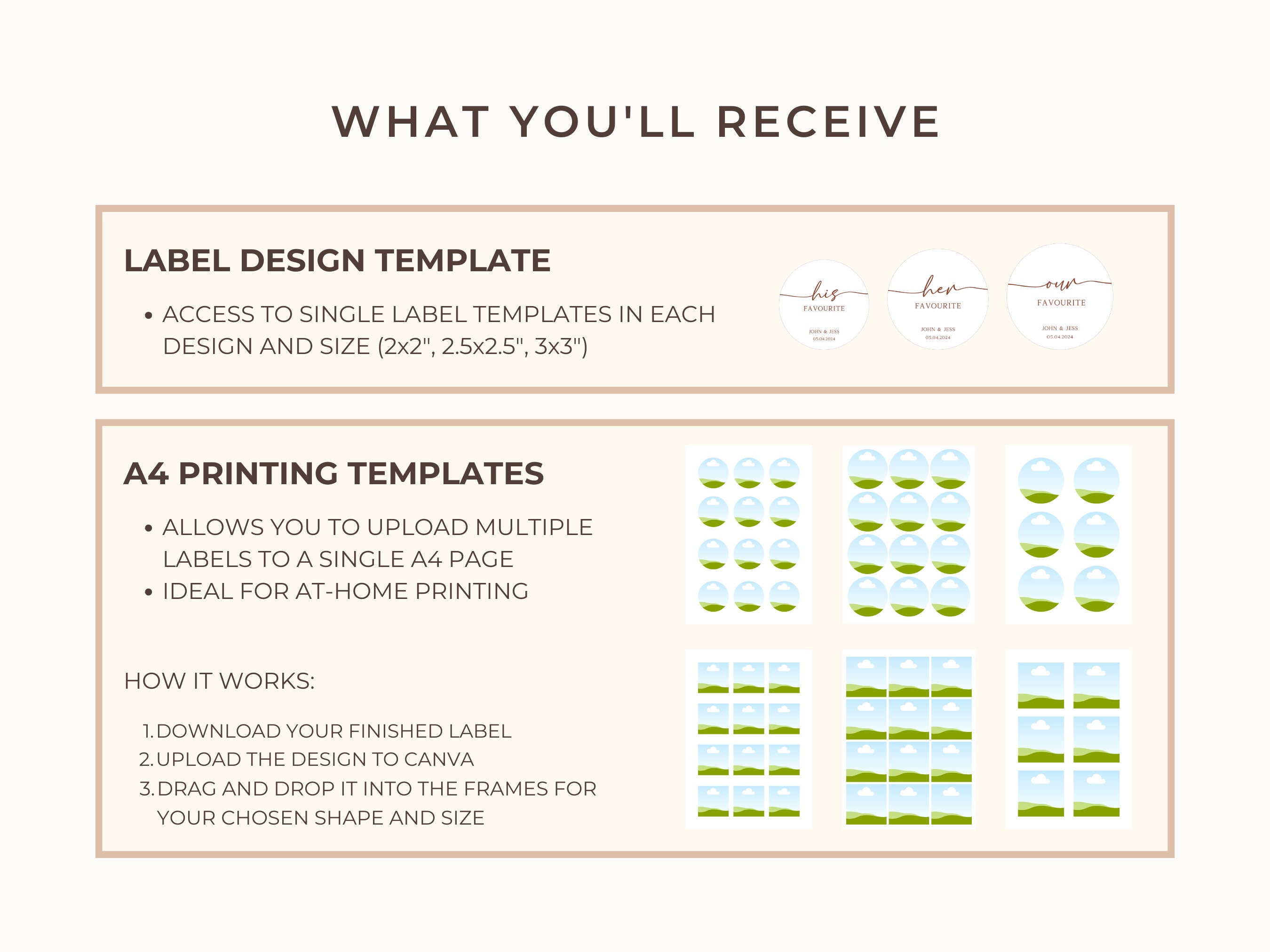 Wedding Favor Sticker Template, Editable His Favourite Her Favourite ...