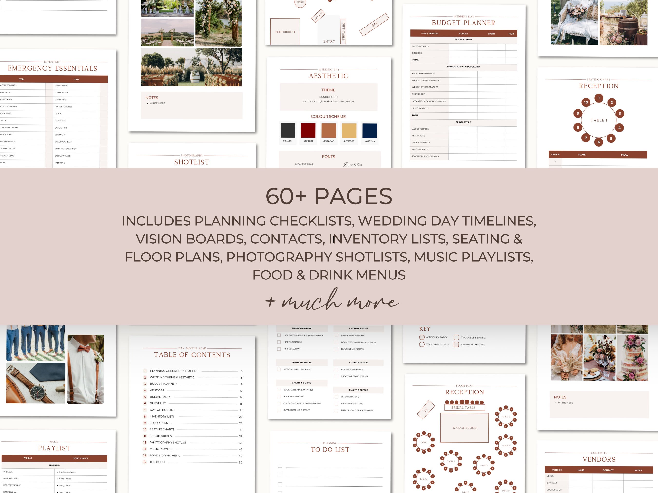 DIY Digital Wedding Planner Printable Wedding Plan Editable Wedding Day ...