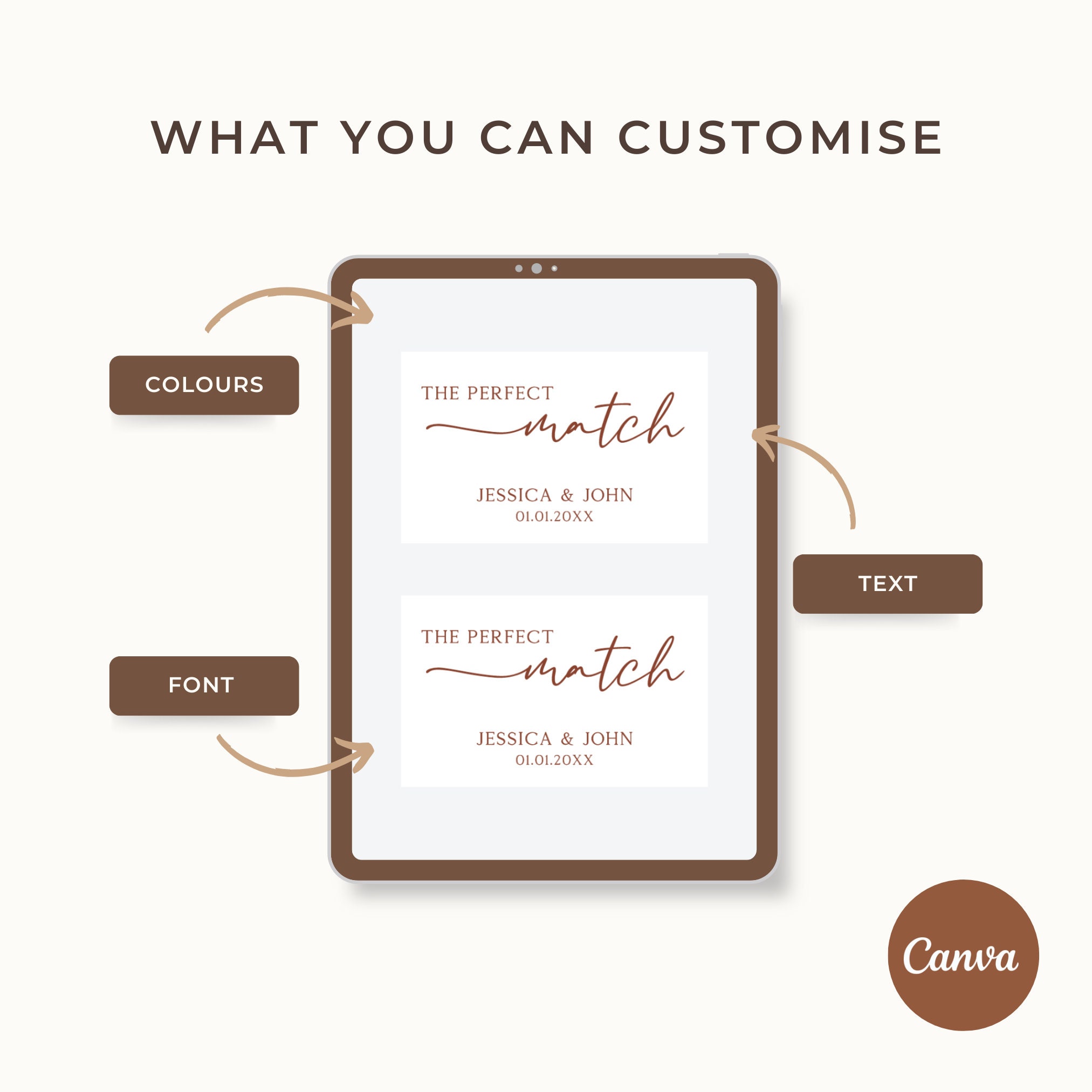 Matchbox Label Template, Editable Wedding Favor Stickers, Custom ...