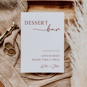 Dessert Bar Sign Template, Editable Dessert Table Wedding Sign, Modern ...
