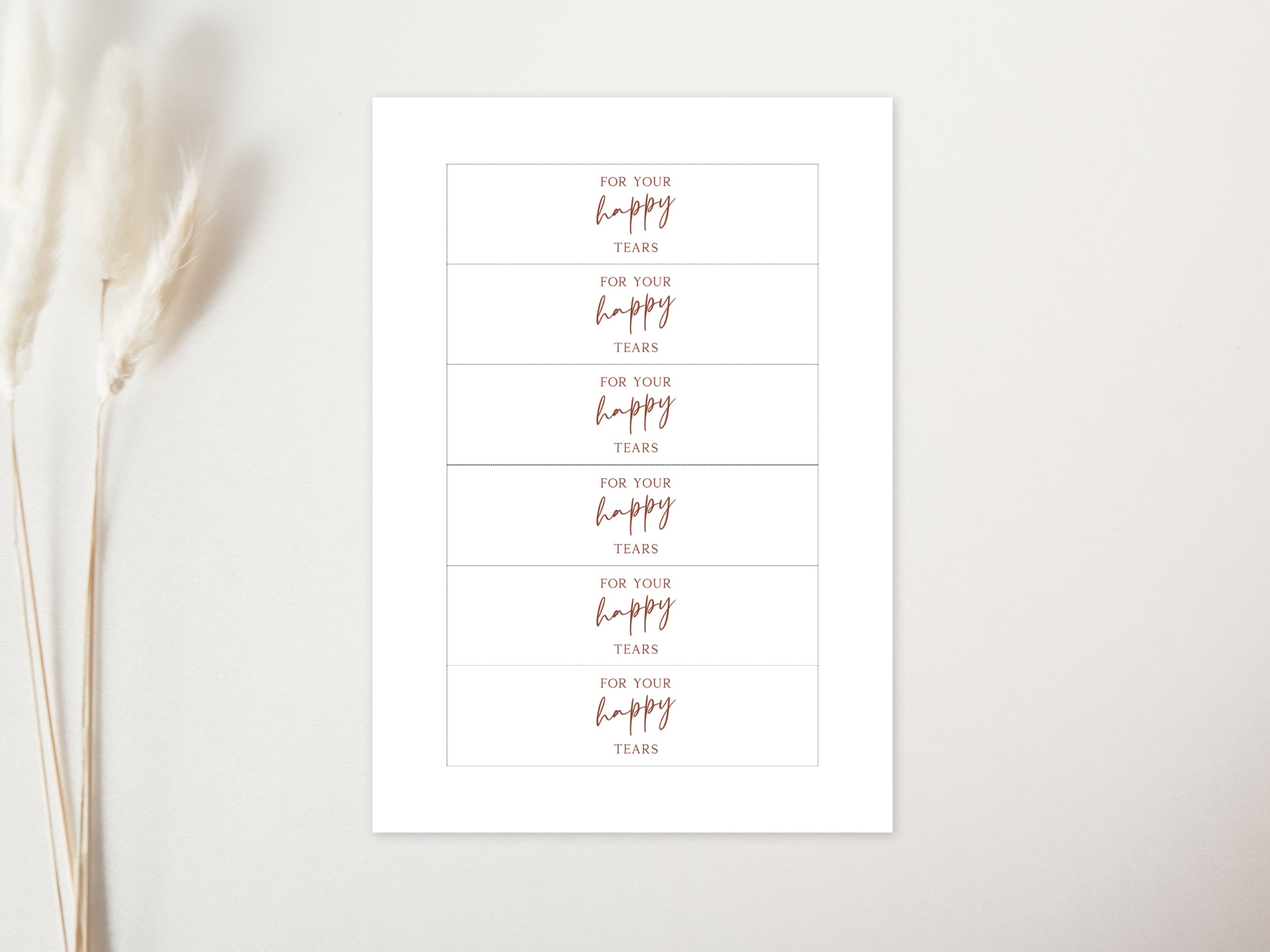 Wedding Tissues Template, Editable Happy Tears Tissues Wrap, Printable ...