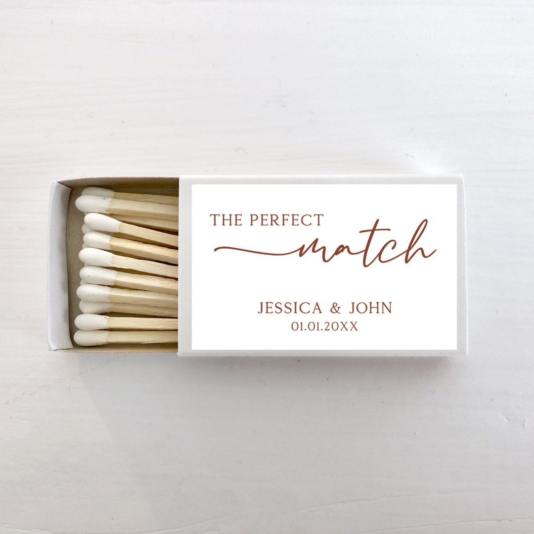 Matchbox Label Template, Editable Wedding Favor Stickers, Custom ...