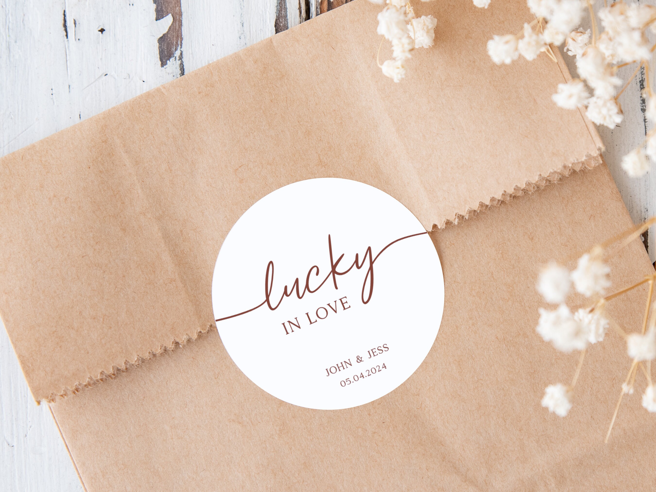 Lucky in Love Sticker Template, Custom Lotto Ticket Wedding Favor ...