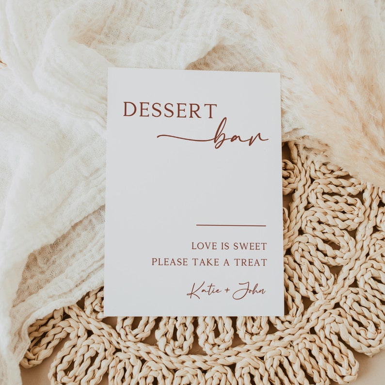 Dessert Bar Sign Template, Editable Dessert Table Wedding Sign, Modern ...