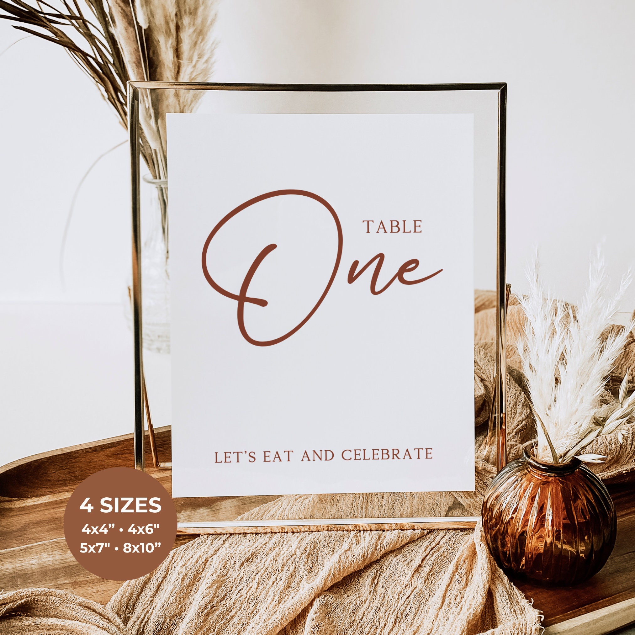 Wedding Table Numbers Template, Table Numbers Wedding Template, Boho ...