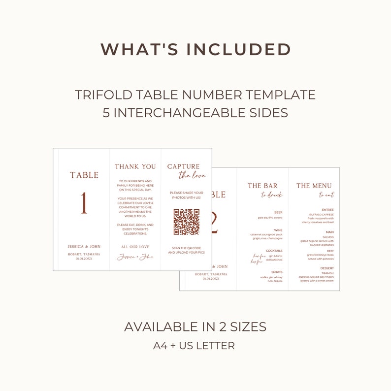 Trifold Table Number Template, Wedding Table Number Sign, Printable Table Number Cards, Trifold ...