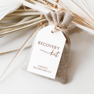 Recovery Kit Tag Template, Editable Wedding Hangover Kit Tag, Printable ...