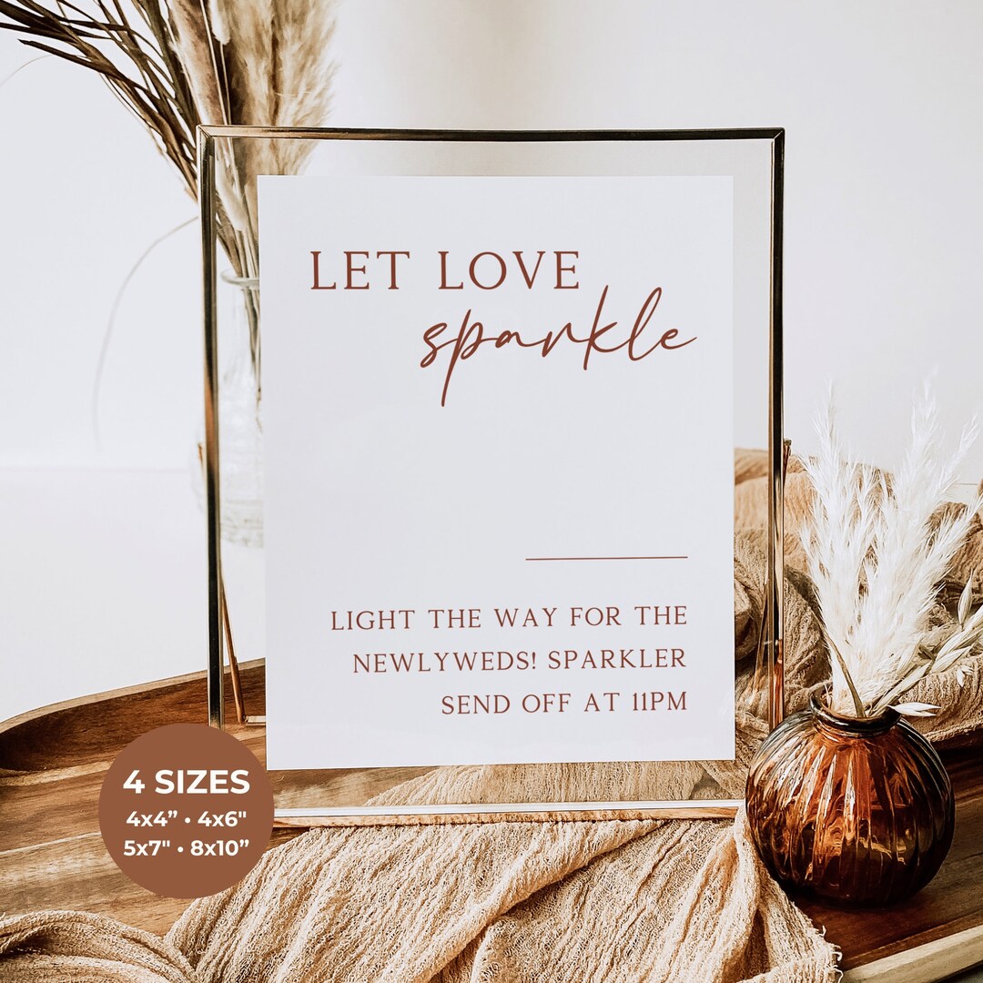 Sparkler Send off Sign Template, Editable Wedding Sparklers Sign ...