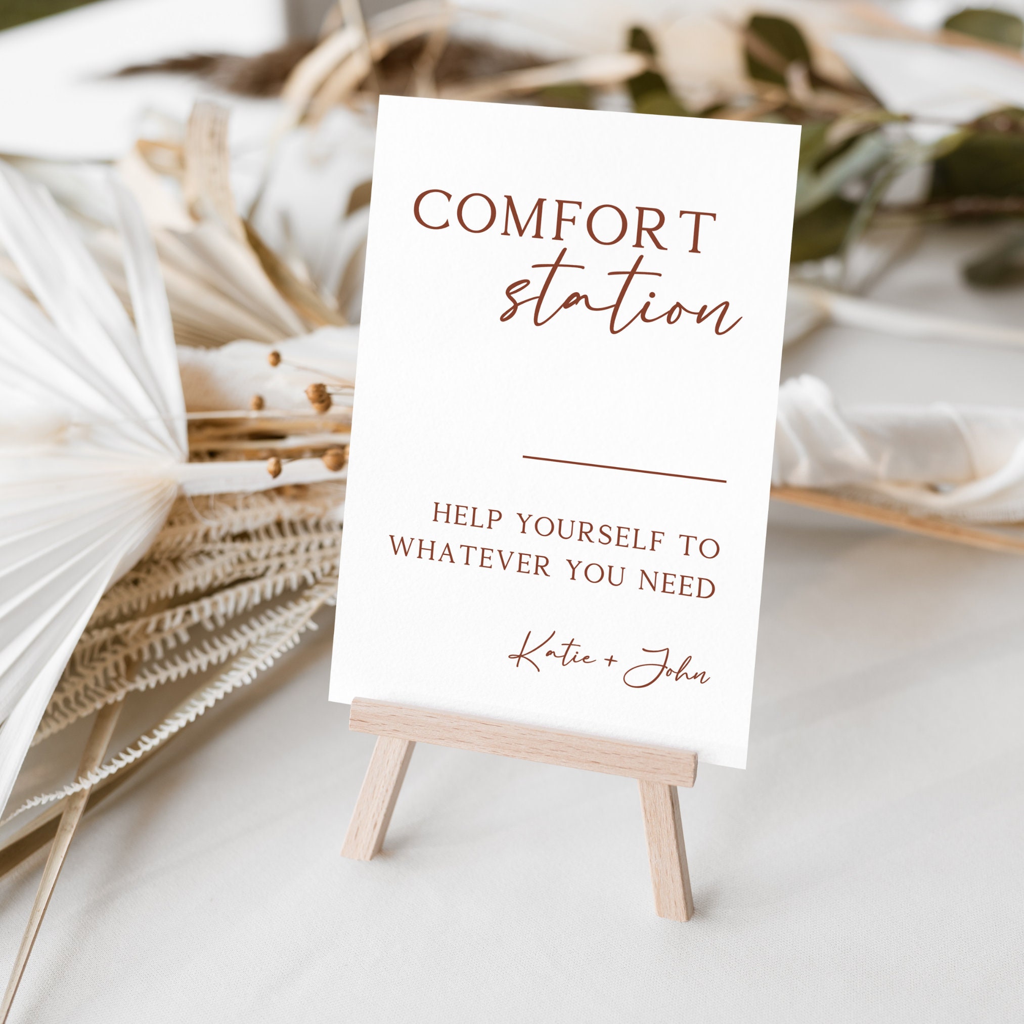 Comfort Station Sign Template, Printable Wedding Sign, Help Yourself ...