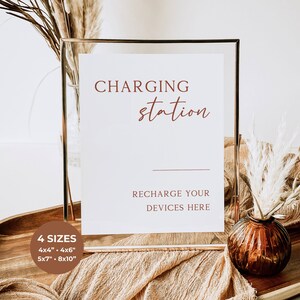 Charging Station Sign Template, Printable Wedding Sign, Recharge Your ...