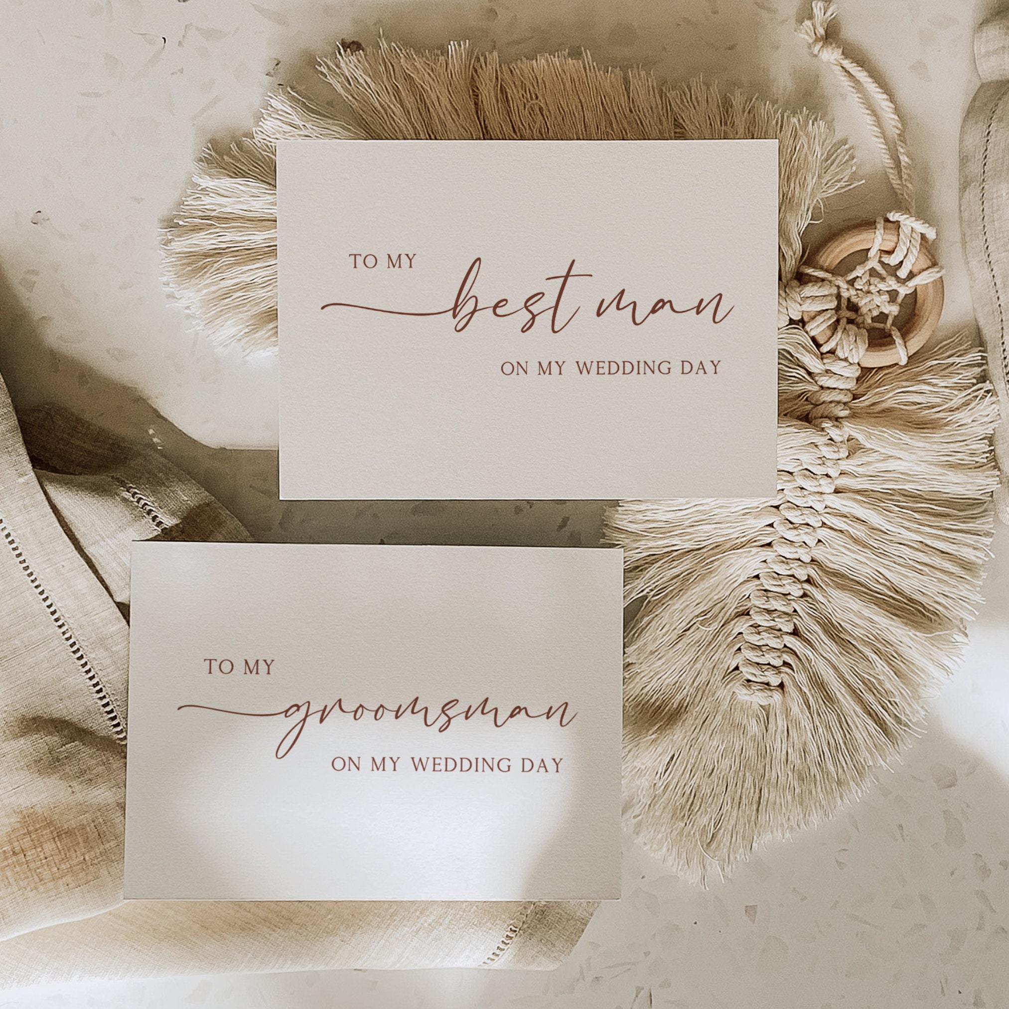 Wedding Day Card Template, to My Best Man, to My Groomsman, Printable ...