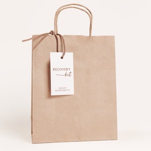 Recovery Kit Tag Template, Editable Wedding Hangover Kit Tag, Printable ...