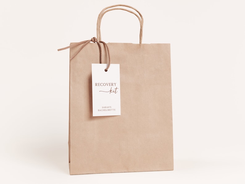 Recovery Kit Tag Template, Editable Wedding Hangover Kit Tag, Printable ...