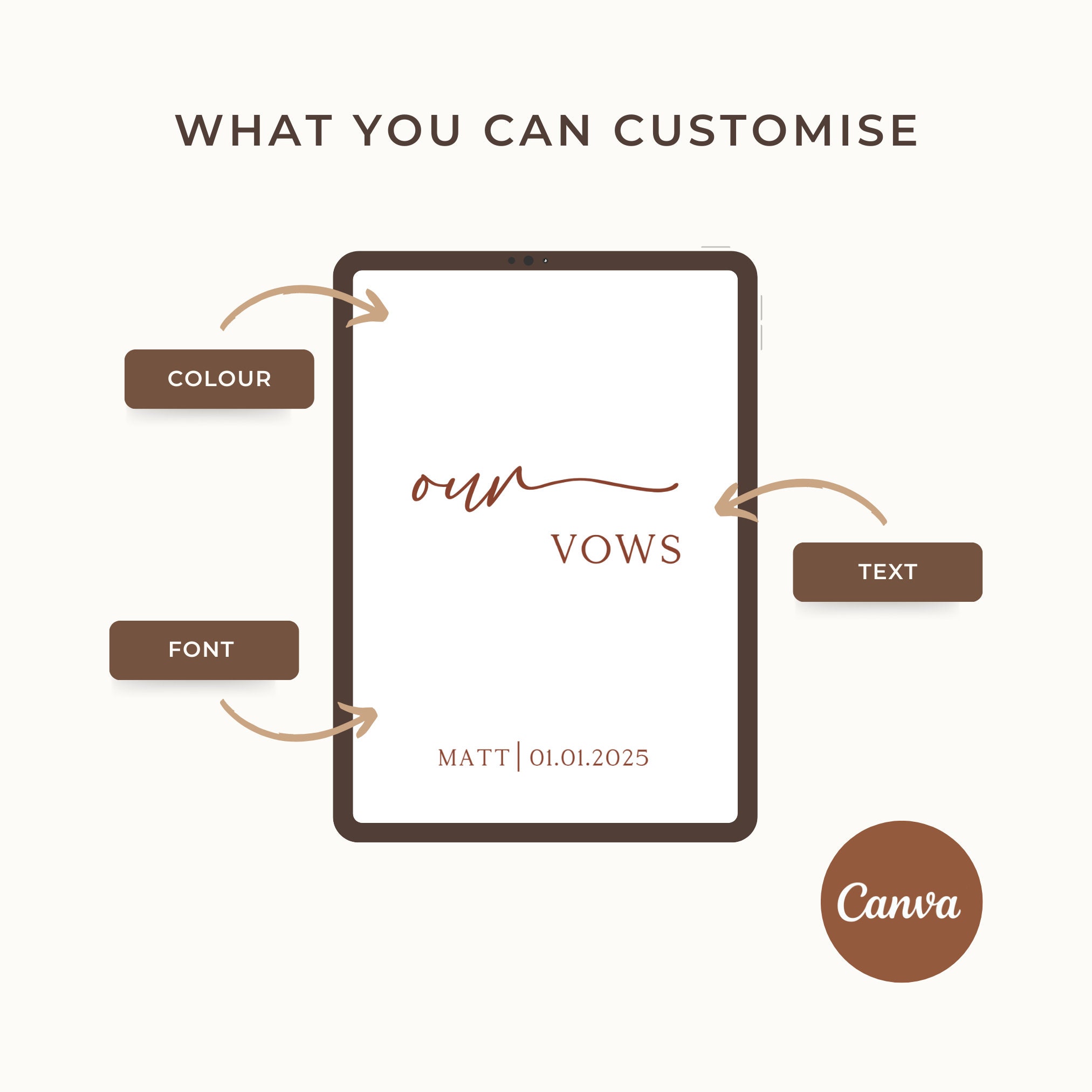 Wedding Vows Card Template, Printable His and Hers Vows Card, Our Vows ...