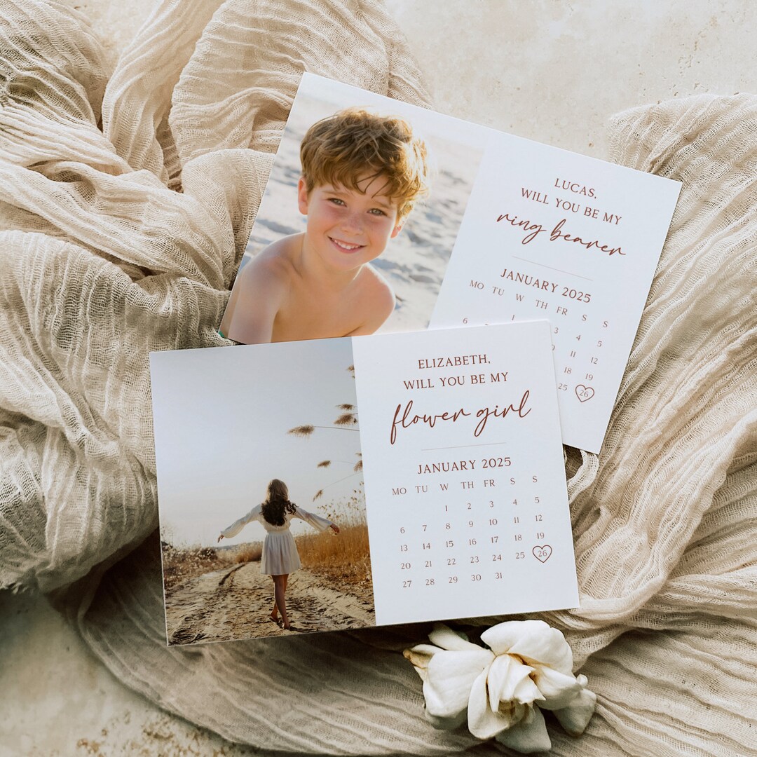 Flower Girl Proposal Calendar Template, Editable Ring Bearer Proposal ...