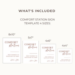 Comfort Station Sign Template, Printable Wedding Sign, Help Yourself ...