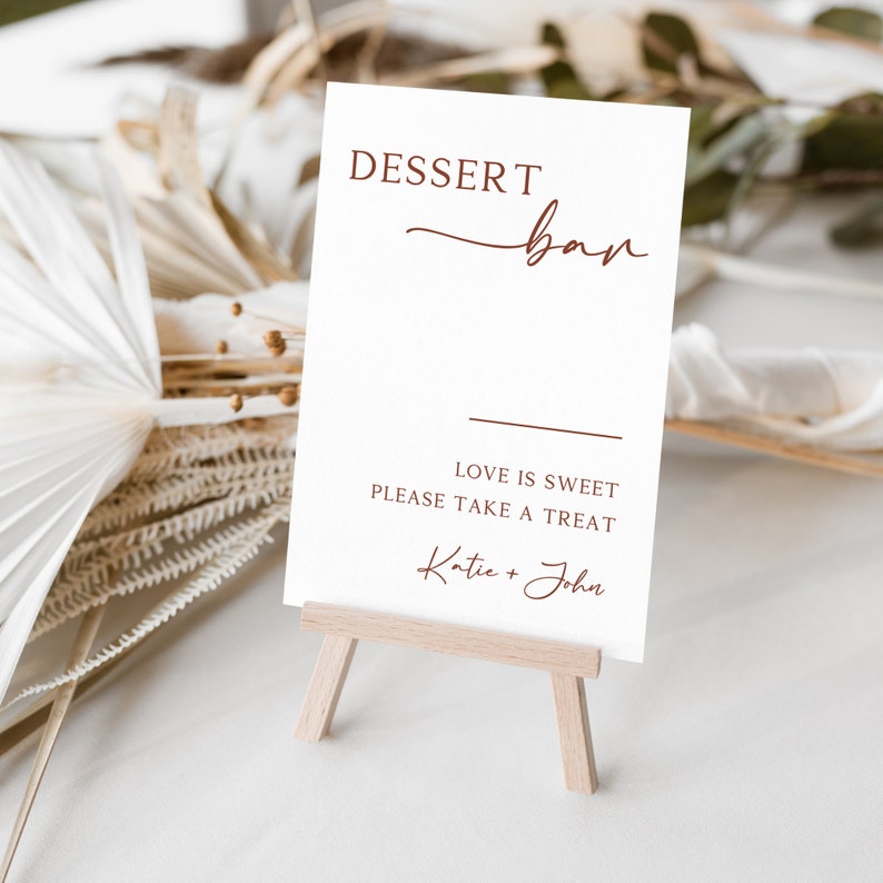 Dessert Bar Sign Template, Editable Dessert Table Wedding Sign, Modern ...