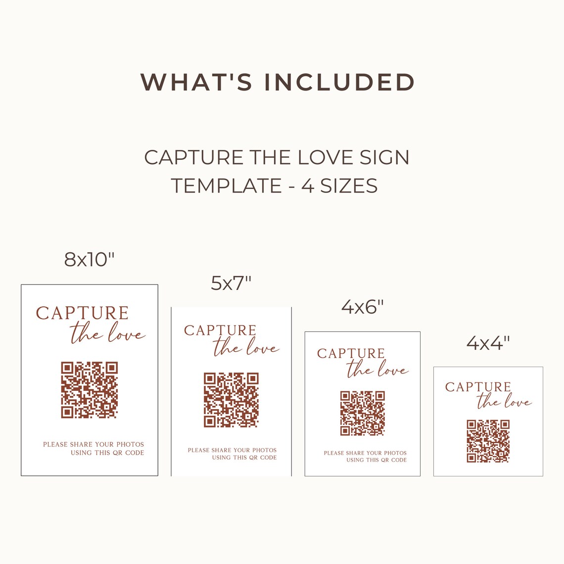 Capture the Love Wedding Sign Template QR Code Sign Share - Etsy