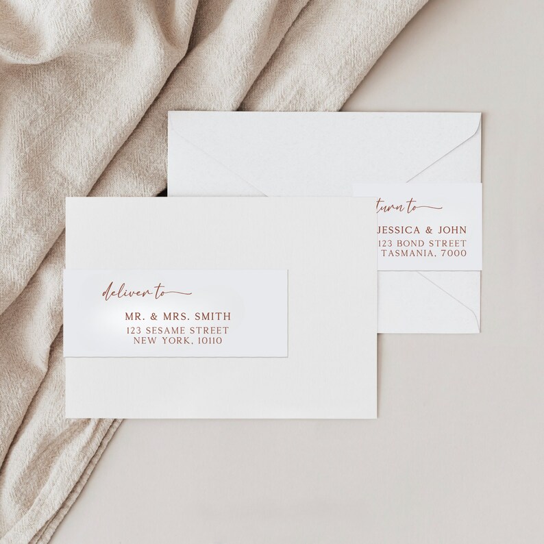 Envelope Wrap Template, Editable Wrap Around Labels, 8x2 Envelope ...