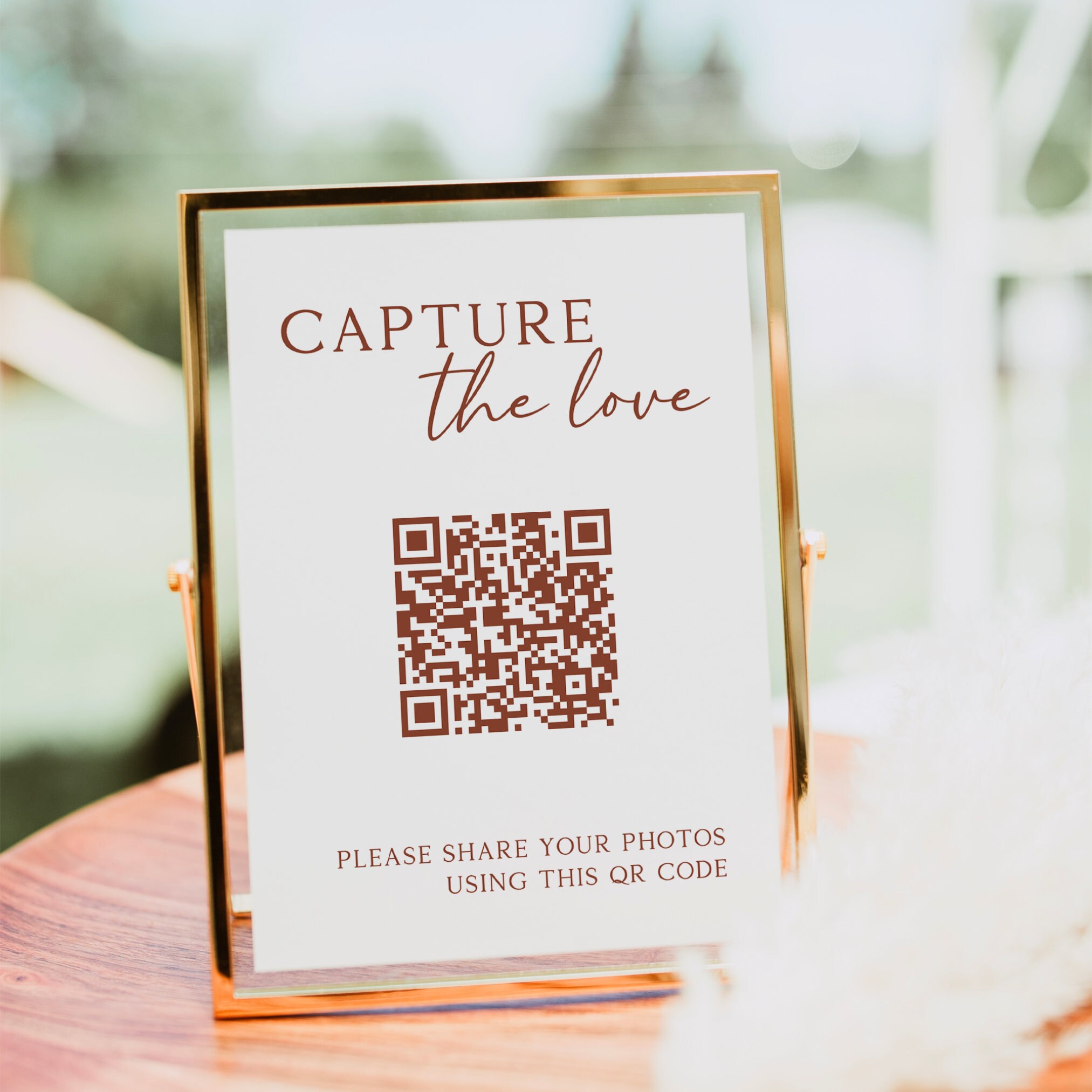 Capture the Love Wedding Sign Template, QR Code Sign, Share the Love ...