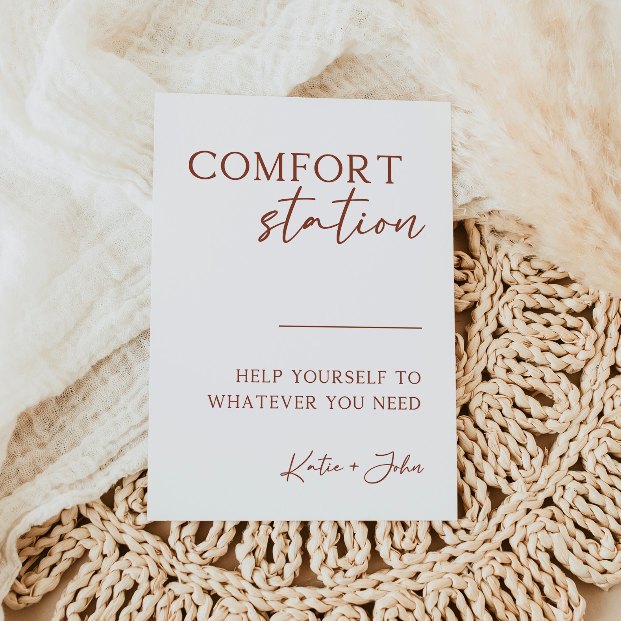 Comfort Station Sign Template, Printable Wedding Sign, Help Yourself ...