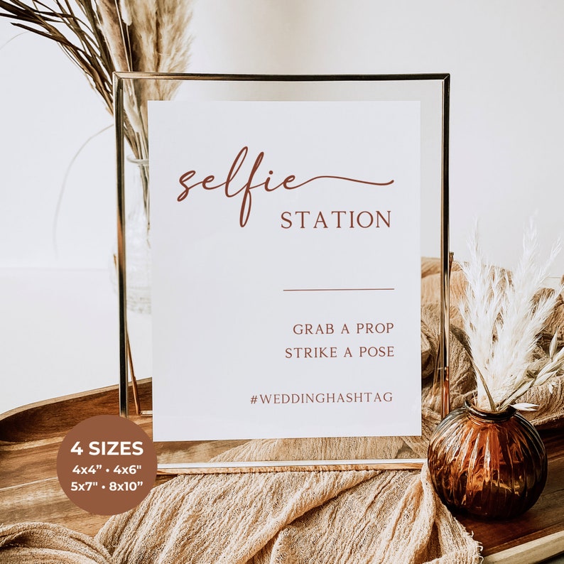 Photo Booth Sign Template, Selfie Station Printable Sign, Wedding Photo ...