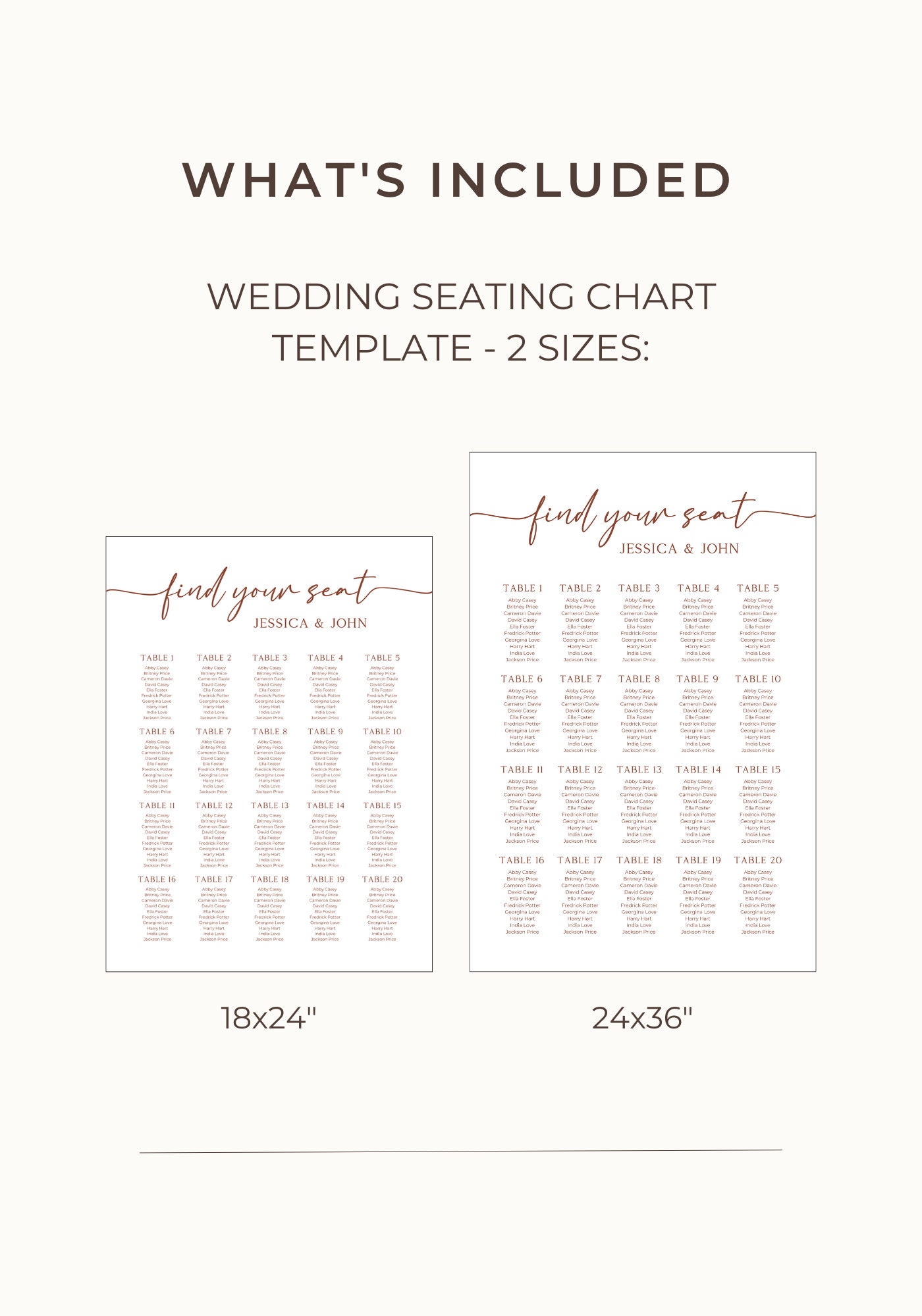 Portrait Wedding Seating Chart Template, Editable Seating Chart Sign ...