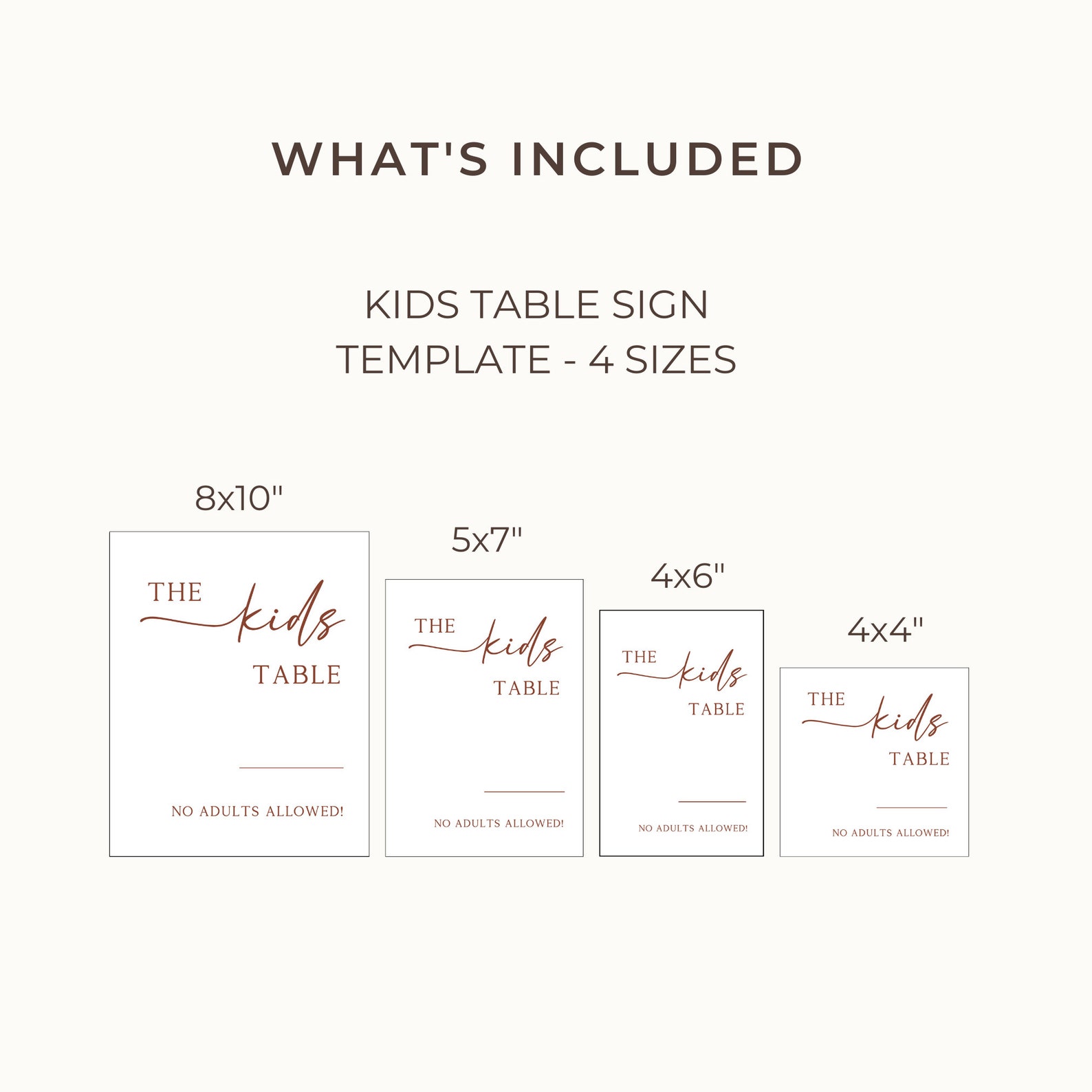 Kids Table Sign Template, Kids Table Wedding Sign, Custom Kids ...