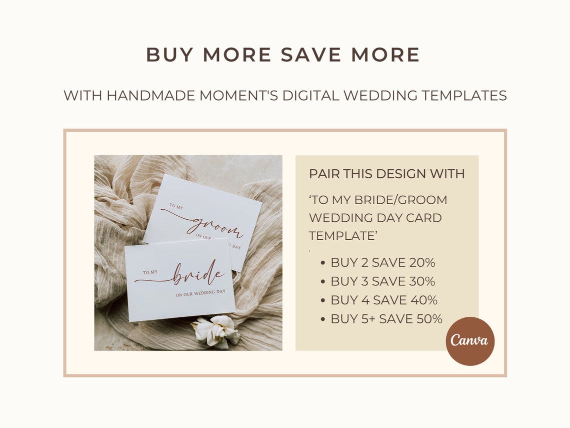 Wedding Vows Card Template, Printable His and Hers Vows Card, Our Vows ...