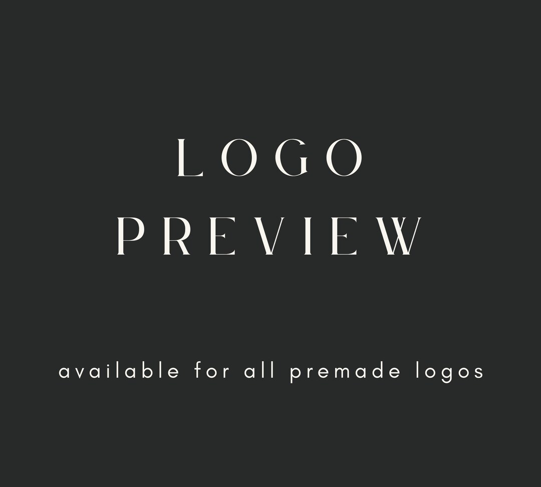 Logo Preview COLLIER PREMADE LOGOS - Etsy