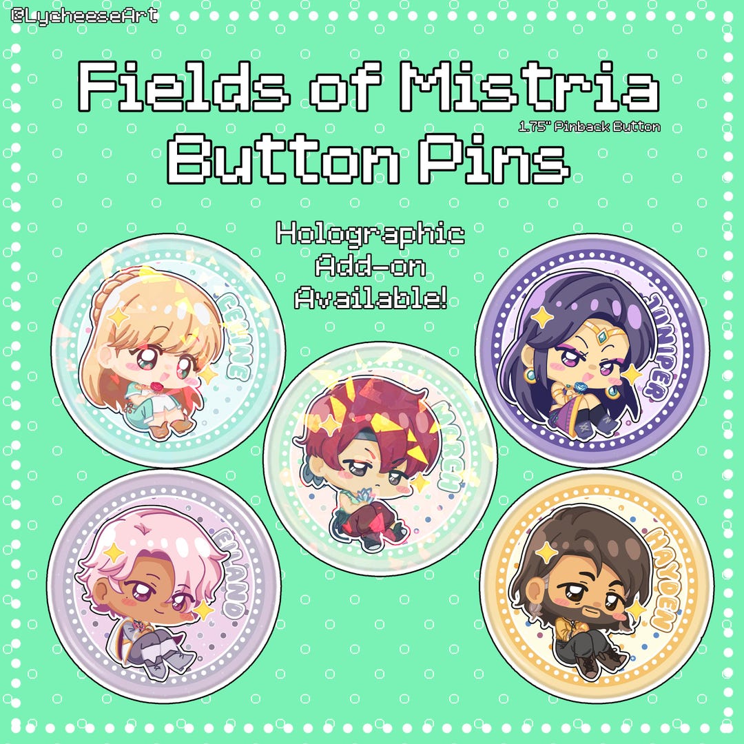 HOLO OPTION! Fields of Mistria Button Pins (1.75") - Etsy