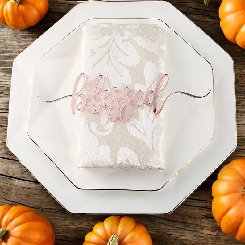 Thankful Place Cards, Custom Thanksgiving Place Cards, Blessed Place ...