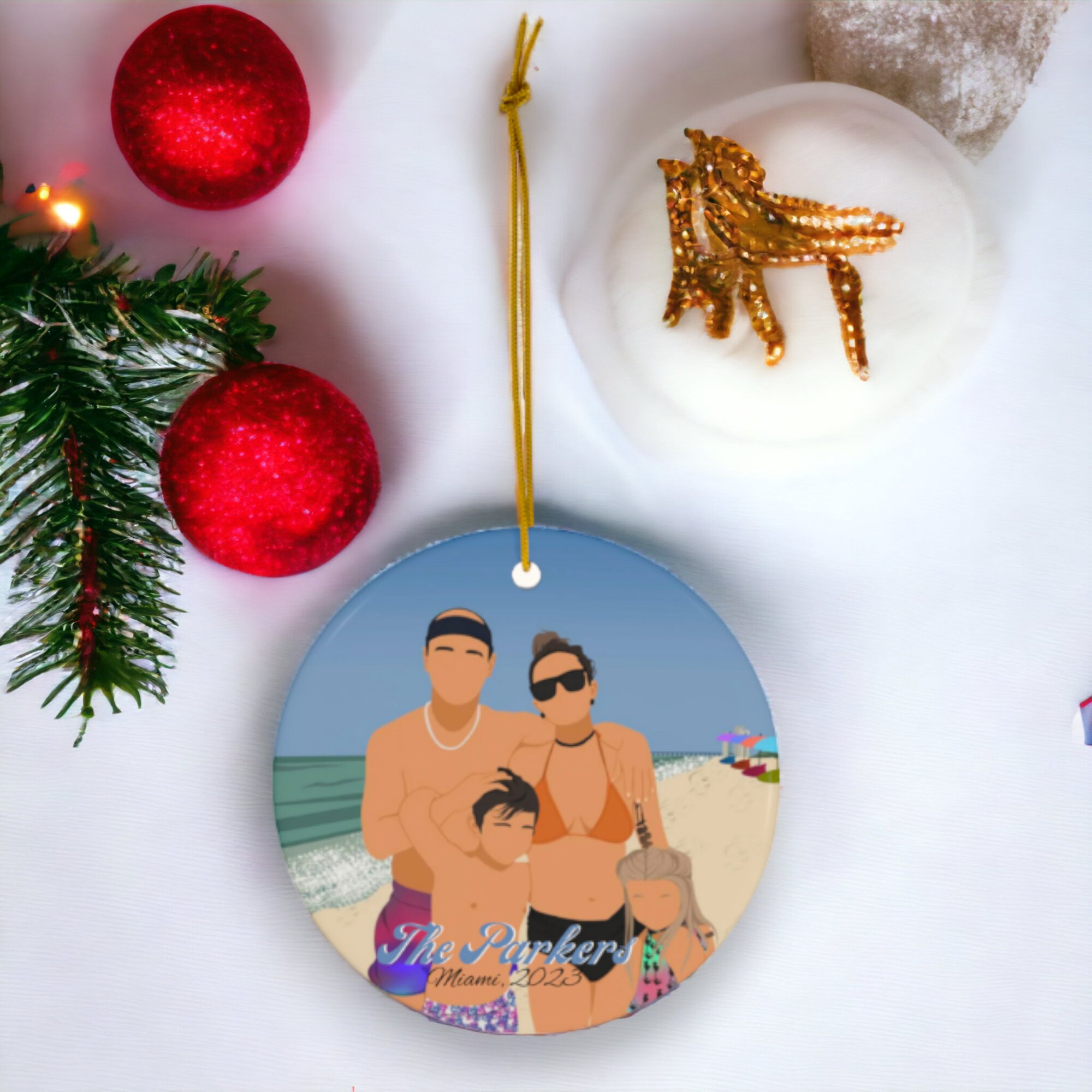 Personalized Photo Christmas Ornament, Custom Portrait, 2023 Keepsake ...