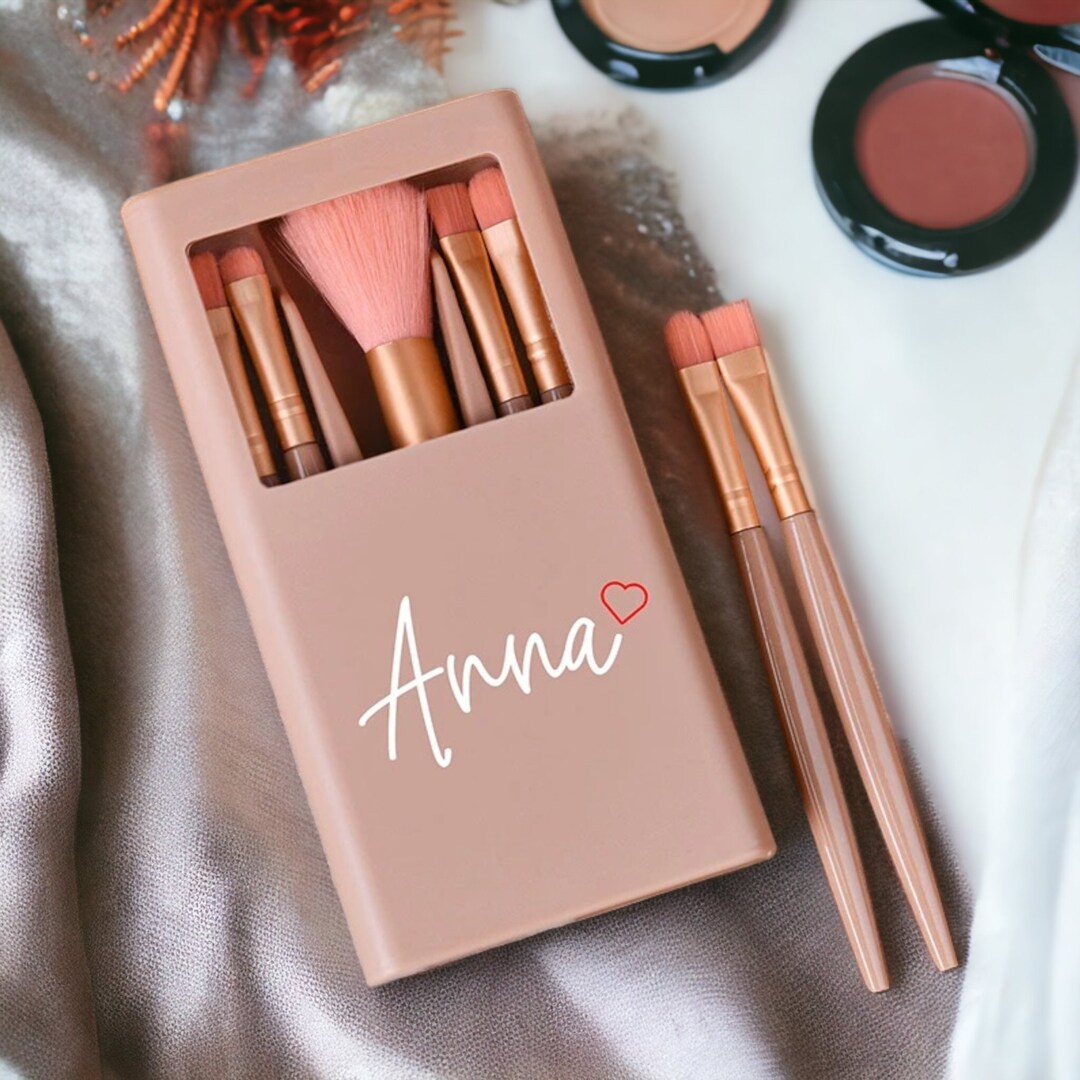 Personalized Makeup Brush Set, Personalized Makeup Brush Case, Makeup ...