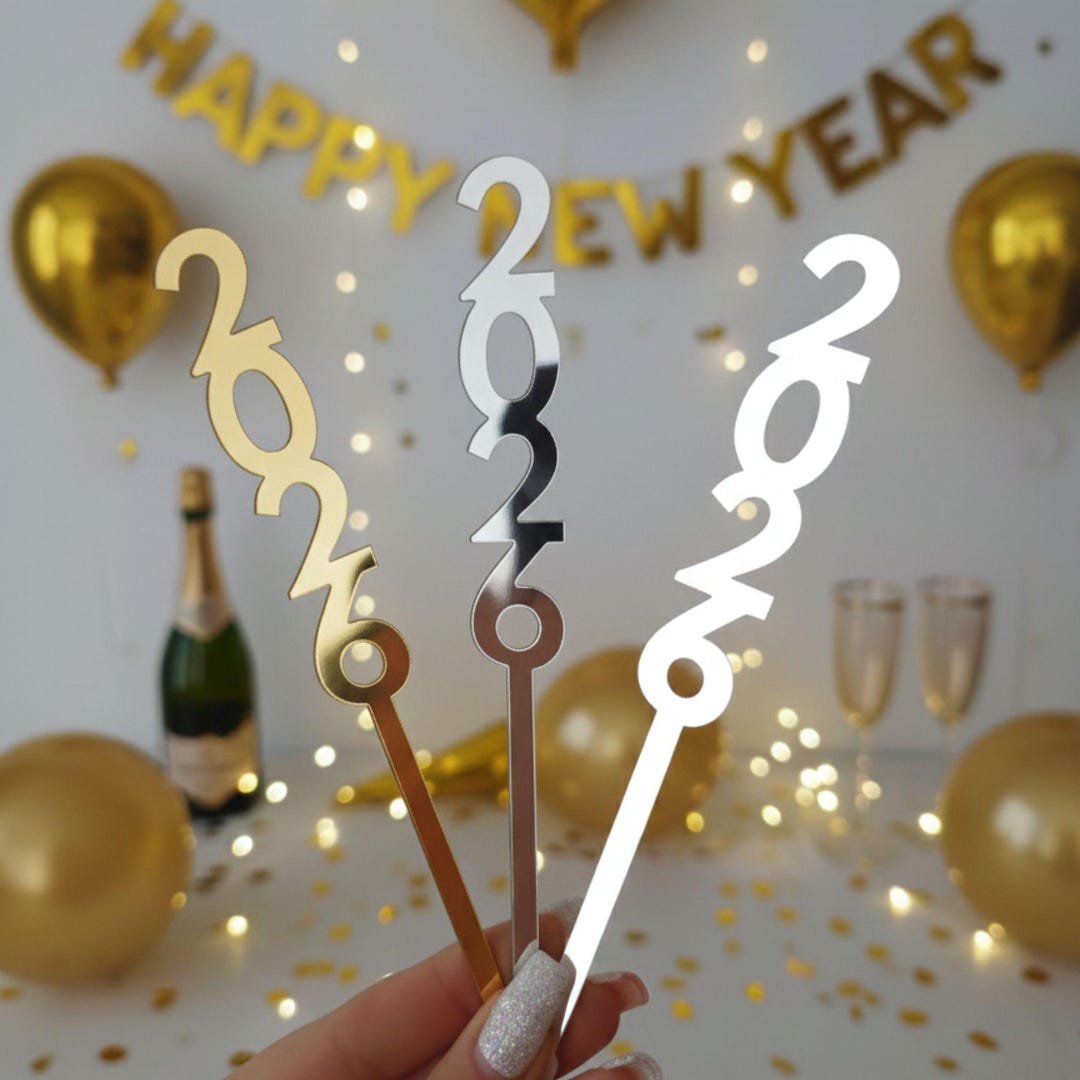 2026 Drink Stirrers, New Year's Eve Drink Stirrers, NYE Party Favors - Etsy