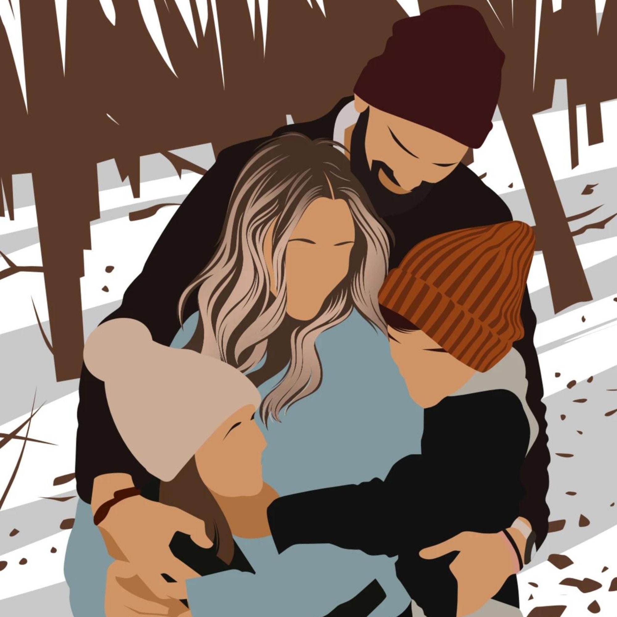 Custom Faceless Portrait Faceless Digital Portrait Couple Portrait ...