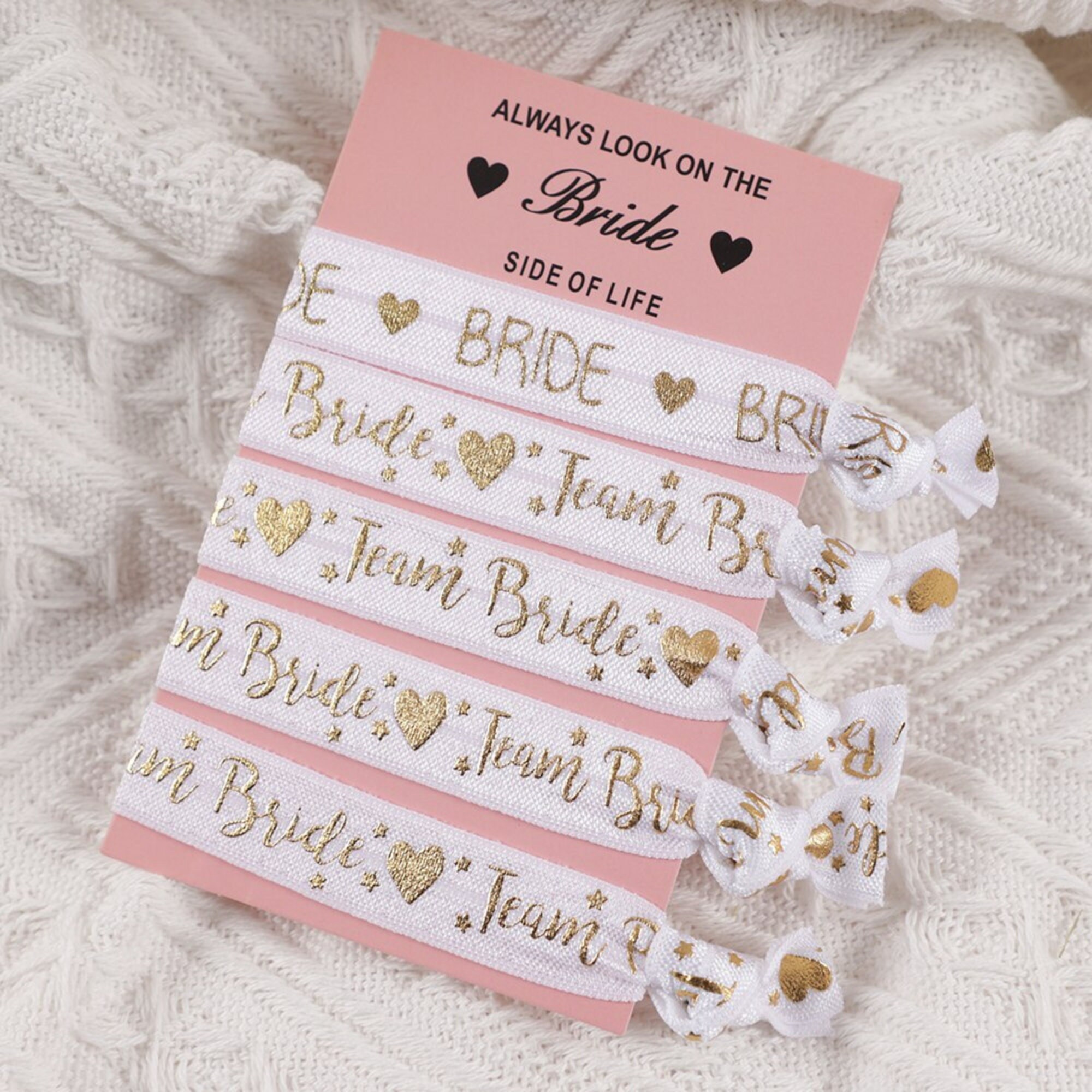 Team Bride Wristbands, Bride Tribe Elastic Hair Tie Set, Team Bride ...