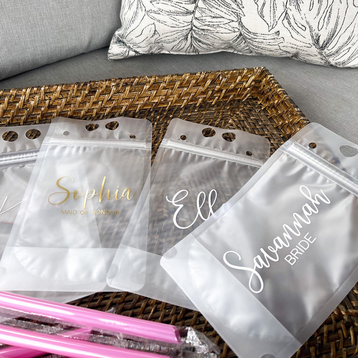 Personalized Bachelorette Party Drink Pouches Pack Personalized Drink ...