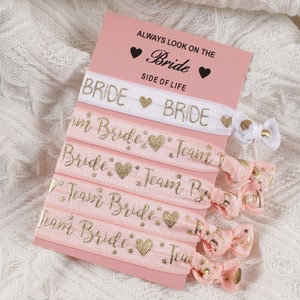 Team Bride Wristbands, Bride Tribe Elastic Hair Tie Set, Team Bride ...