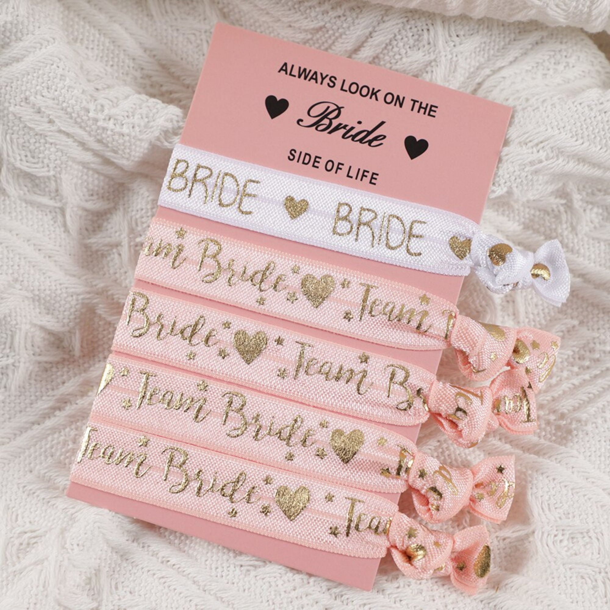 Team Bride Wristbands, Bride Tribe Elastic Hair Tie Set, Team Bride ...