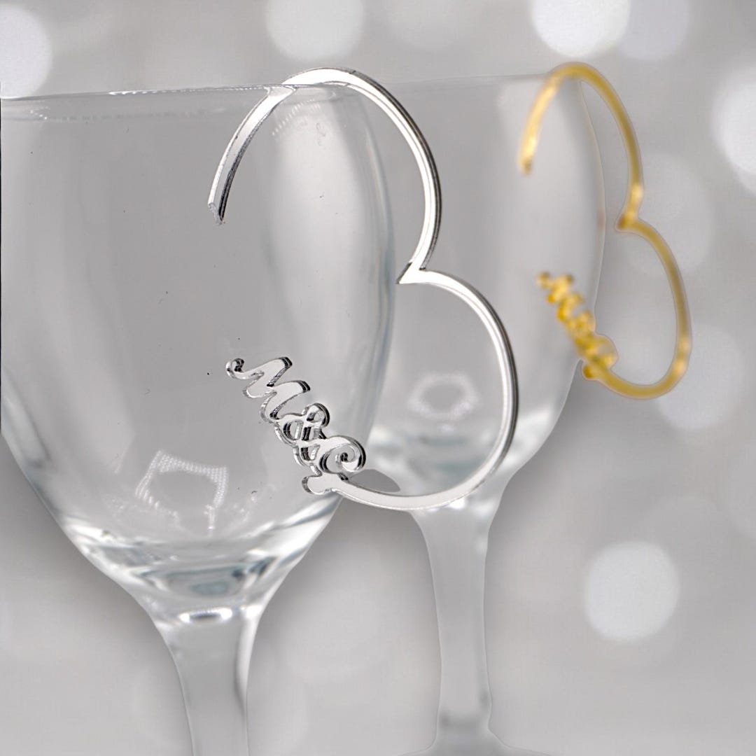 Personalized Wedding Drink Tags, Personalized Drink Tags, Heart Drink ...