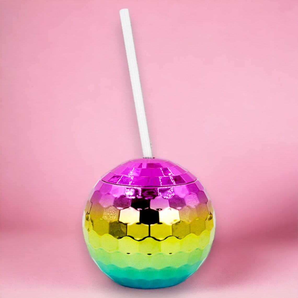 Personalized Disco Ball Cup Disco Ball Cup With Clear Straw - Etsy