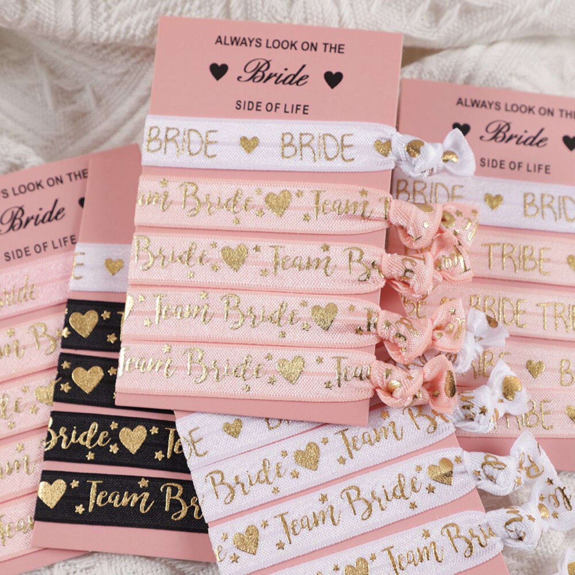 Team Bride Wristbands, Bride Tribe Elastic Hair Tie Set, Team Bride ...